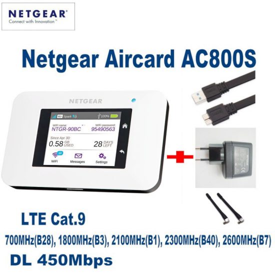 Bộ phát Wifi 4G Netgear Aircard ac800S chuẩn 4G Cat9 tốc độ 450Mbps. Hỗ ...
